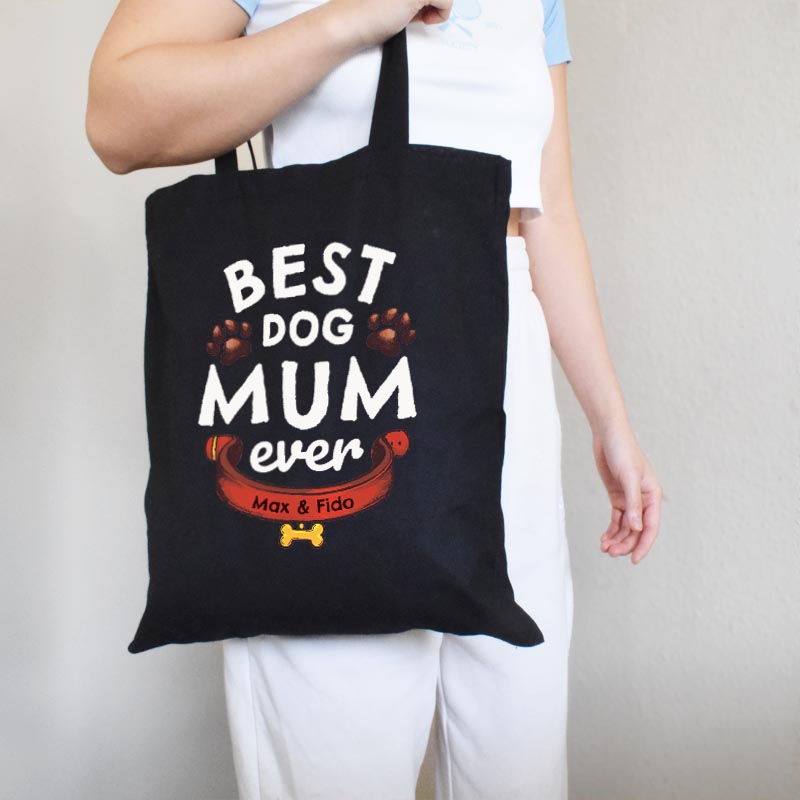 Fido Print Tote Shopper Bag Black